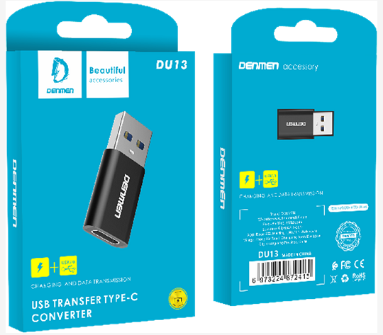 مبدل (عمده و تک)USB TO TYPE-C DENMEN DU13 - دیلم شاپ